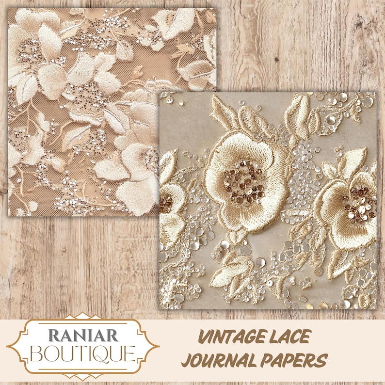 Vintage Lace Journal Paper: Shabby Chic Ephemera (digital Download) - Etsy
