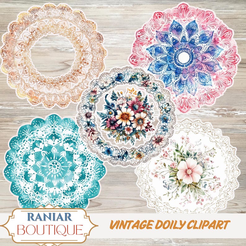 Vintage Lace Doily Clipart: 27 Elegant PNG Designs (digital Download ...