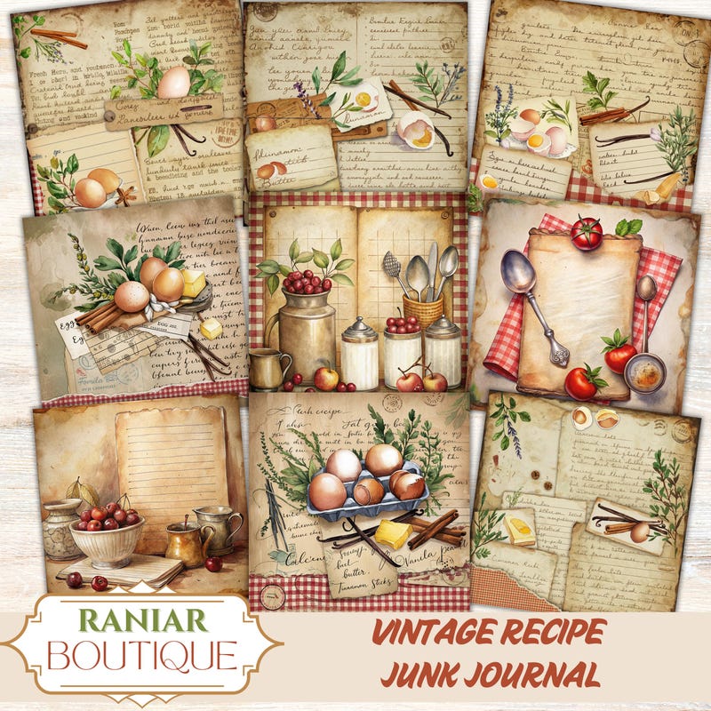 Cookbook Junk Journal - Etsy