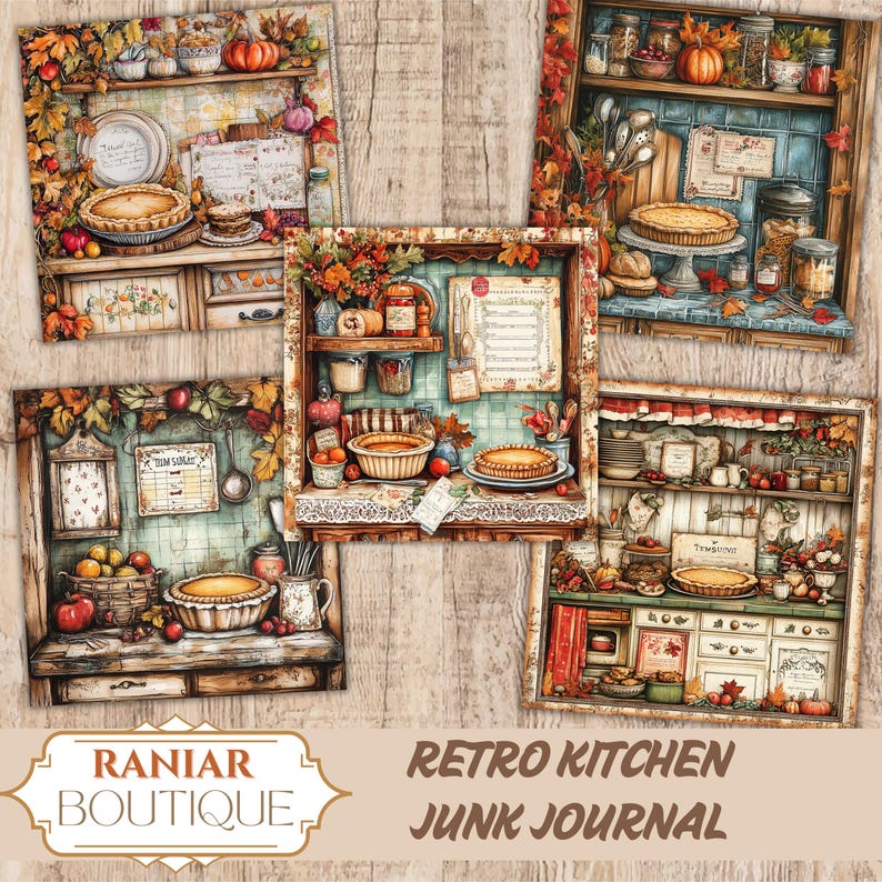 Retro Kitchen Junk Journal, Cozy Kitchen Digital Print, Farmhouse ...