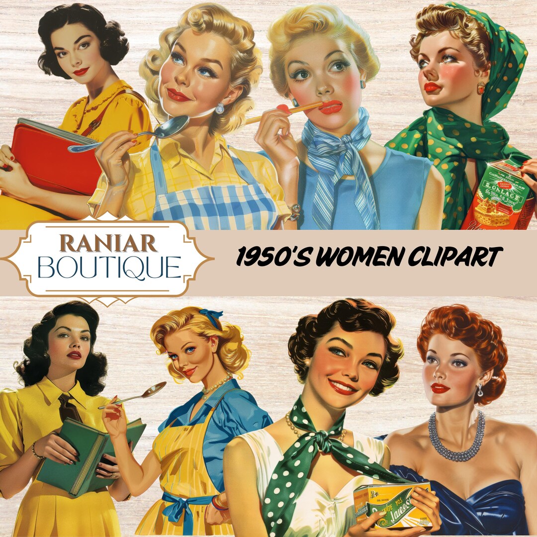 1950s Women Clipart Bundle: Retro Ladies PNG (digital Download) - Etsy