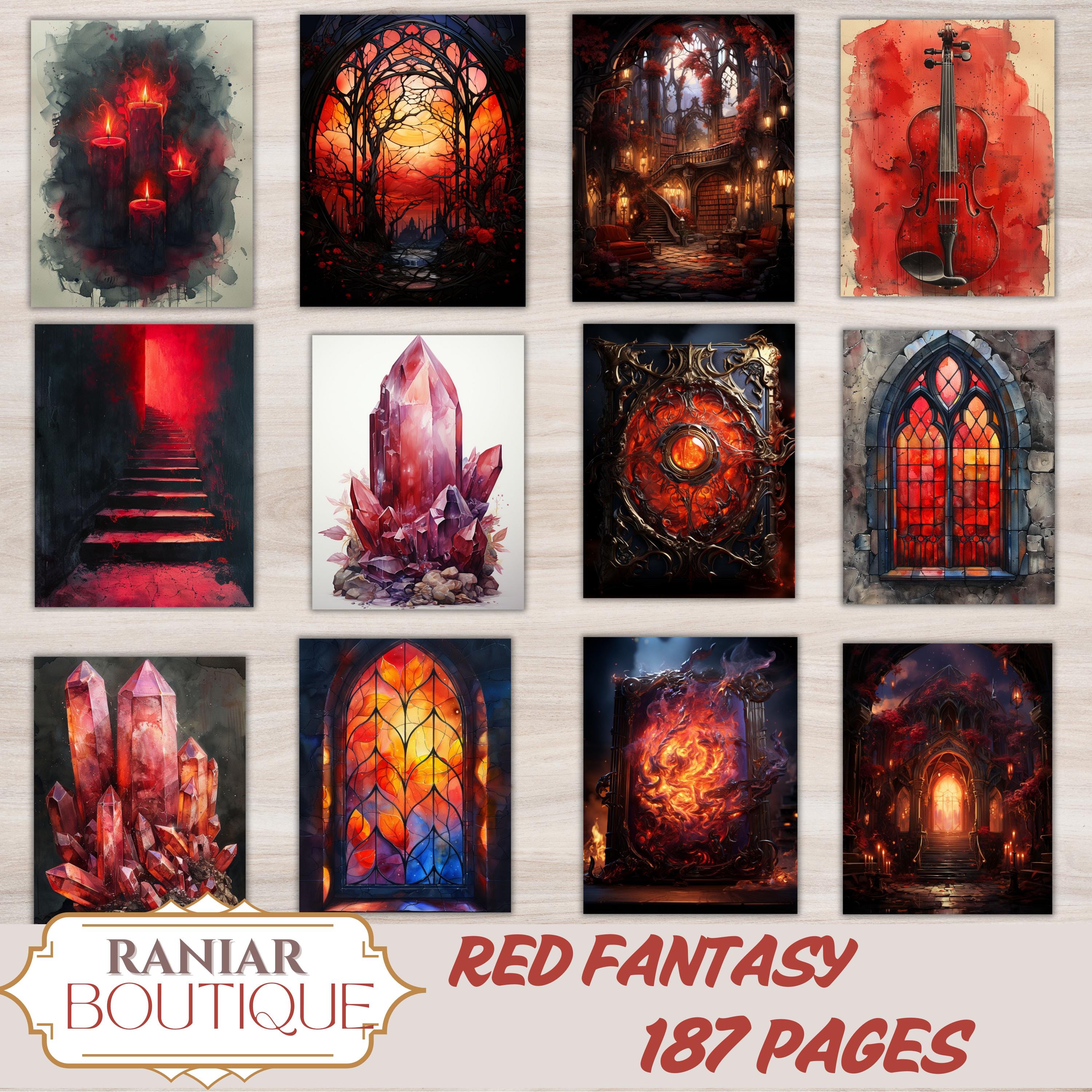 Red Fantasy,187 Dreams PAGES ,fantasy Enchanted Forest ,dark Gothic ...
