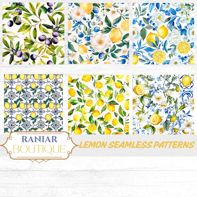Lemon Seamless Patterns , 42 Lemon Junk Journal, Lemon Pattern ...