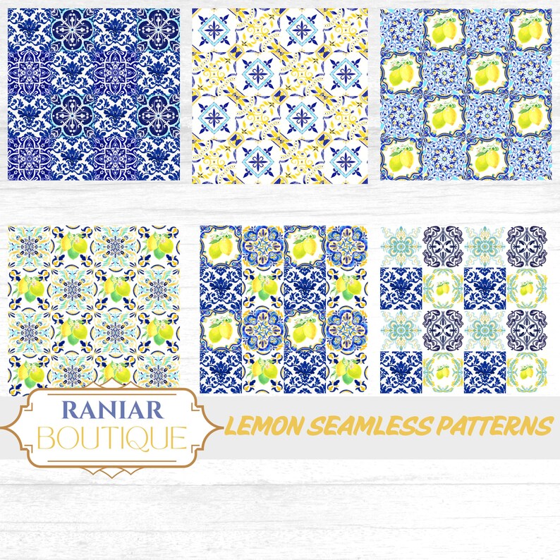 Lemon Seamless Patterns , 42 Lemon Junk Journal, Lemon Pattern ...