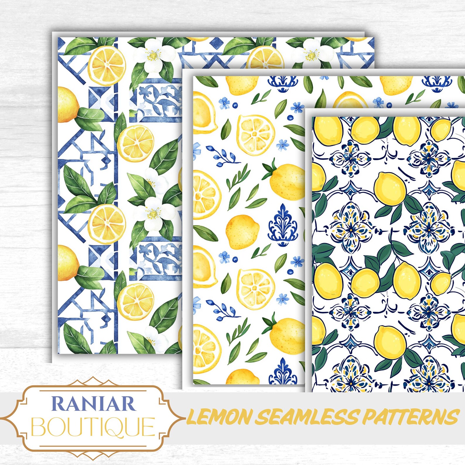 Lemon Seamless Patterns , 42 Lemon Junk Journal, Lemon Pattern ...
