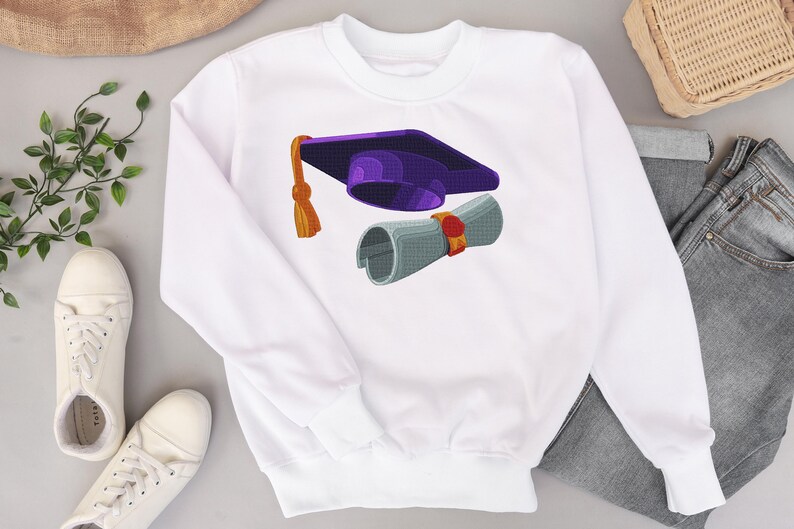 Graduation Cap Embroidery Design-celebrate Academic Achievements With ...