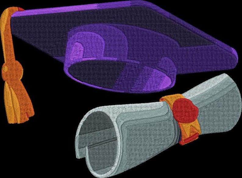 Graduation Cap Embroidery Design-celebrate Academic Achievements With ...