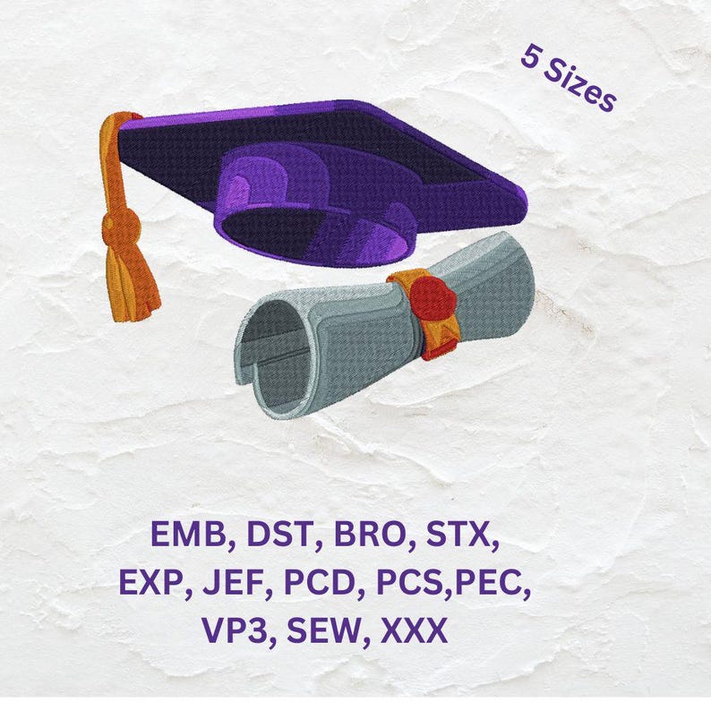 Graduation Cap Embroidery Design-celebrate Academic Achievements With ...