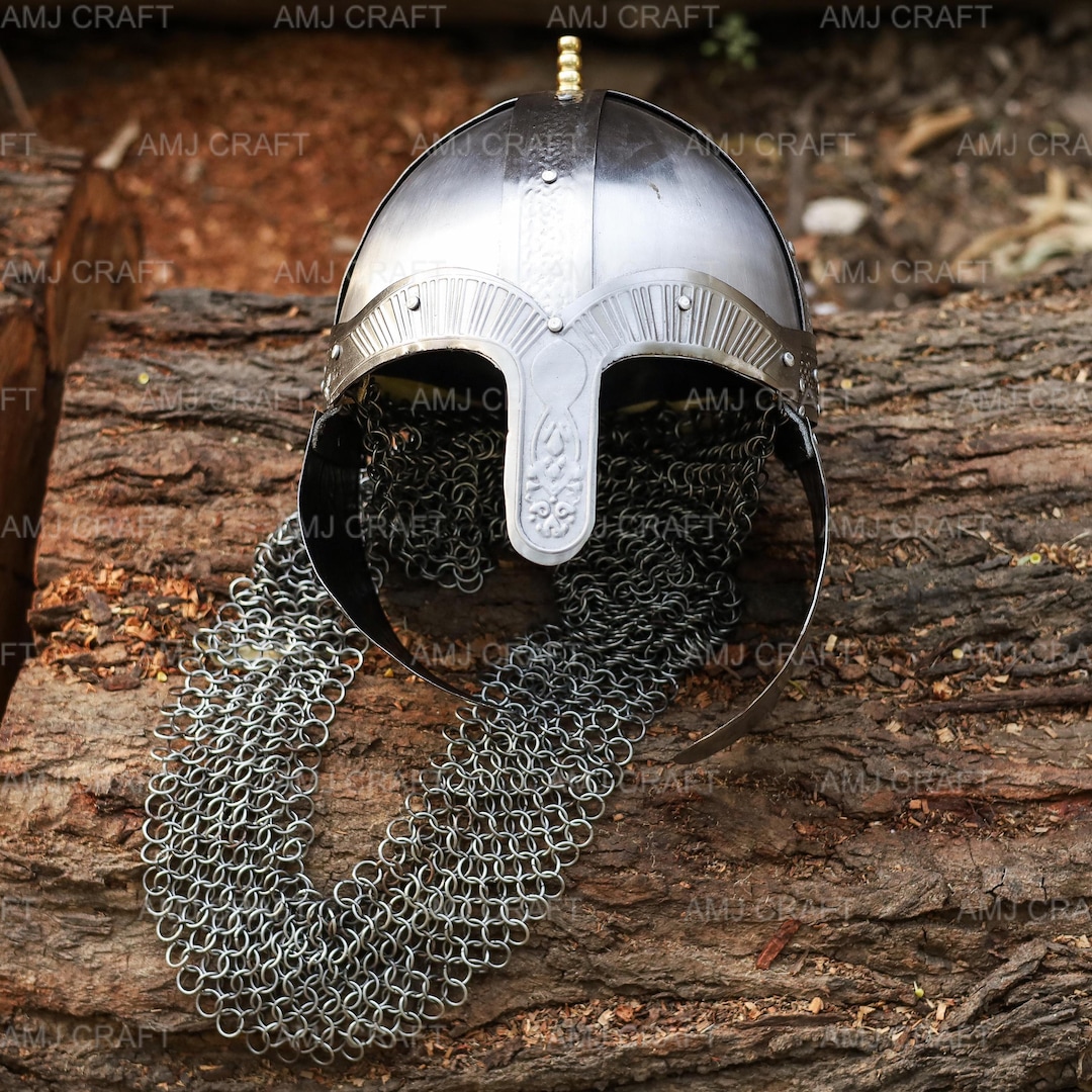 Viking Spectical Helmet With Aventail, Viking Aventail , Spangenhelm ...