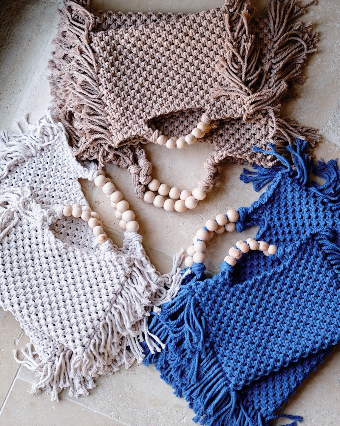 Macrame Brown Bag Macrame Fringe Bag Latte Color Beach - Etsy