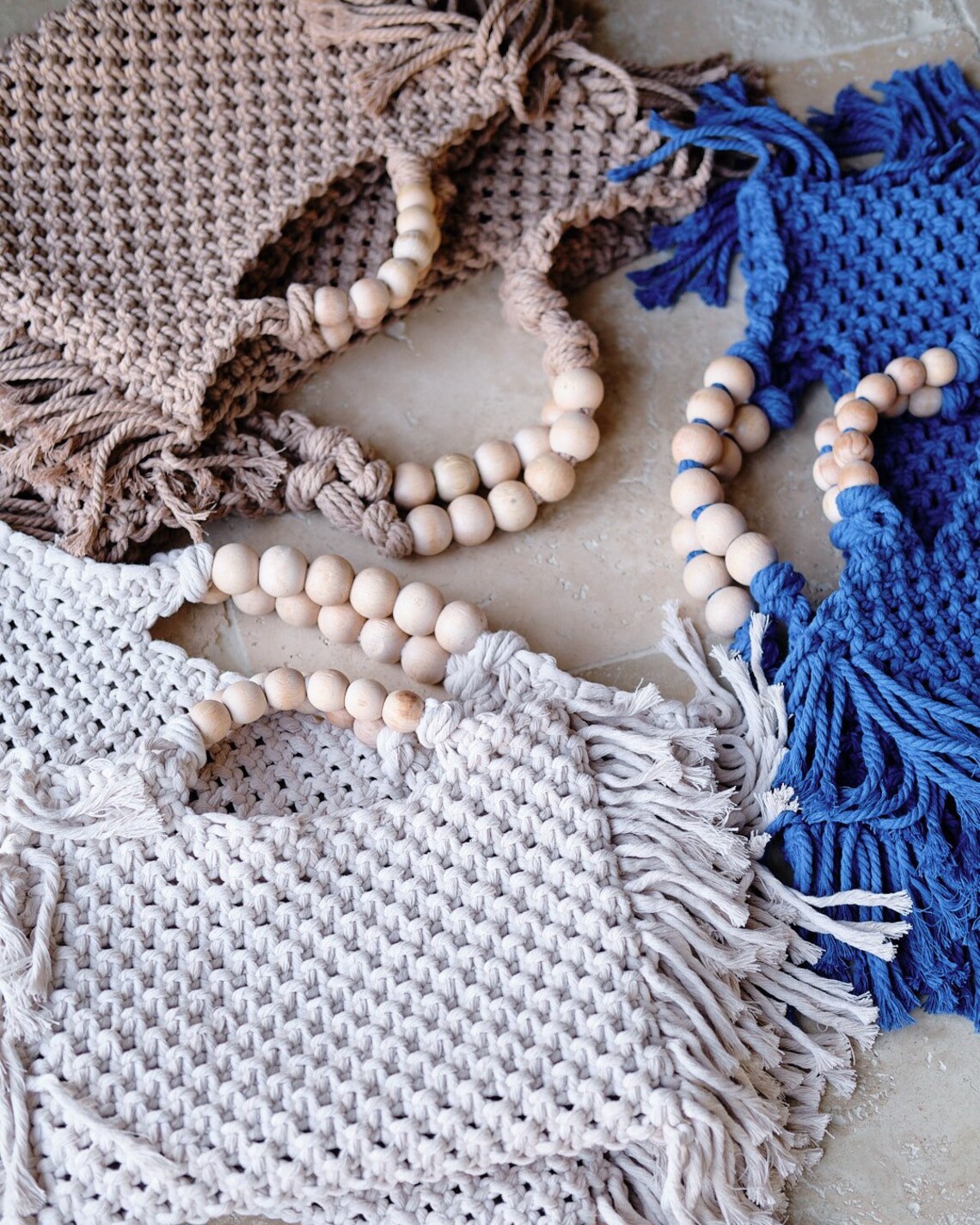 Macrame Brown Bag Macrame Fringe Bag Latte Color Beach - Etsy