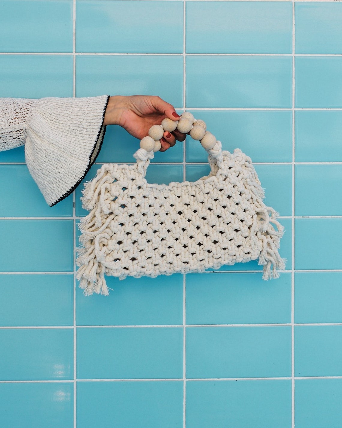 Mini Macrame Bag Mini Fringe bag Summer Mini Bag Macrame | Etsy