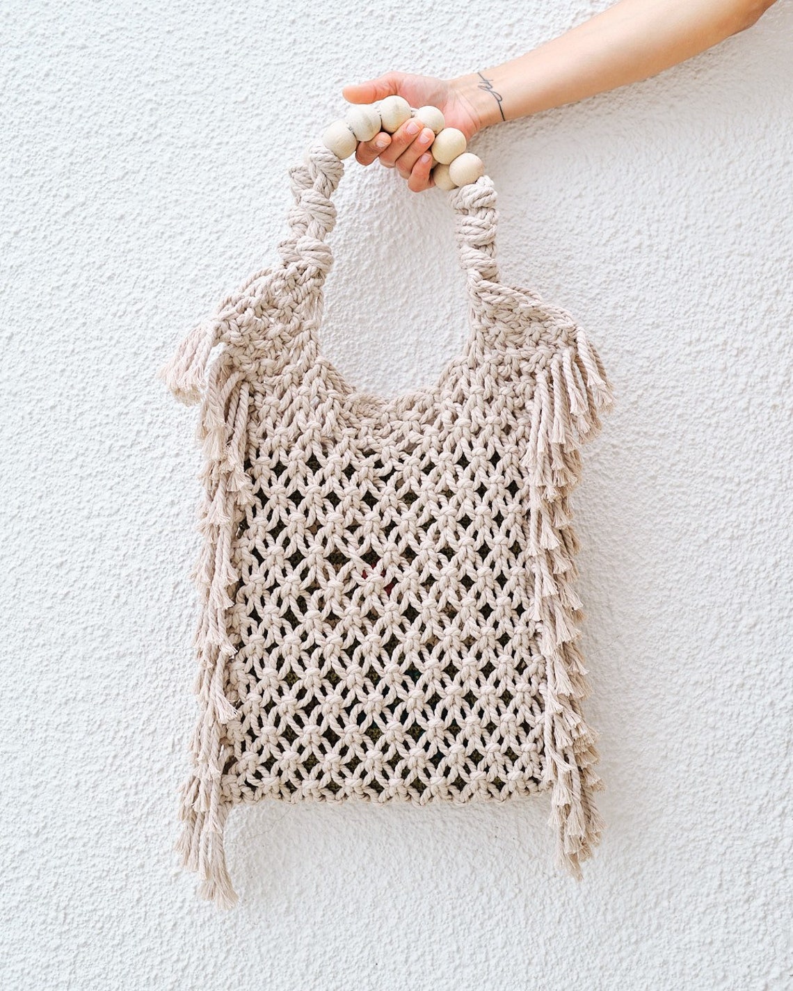 Summer Beach Bag fringe Beach Bag Beige Beach Bag Macrame | Etsy