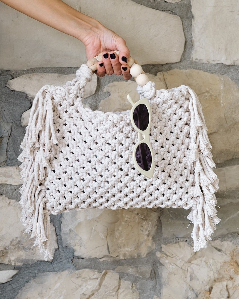 Mini Macrame Bag Mini Fringe Bag Summer Mini Bag Macrame | Etsy