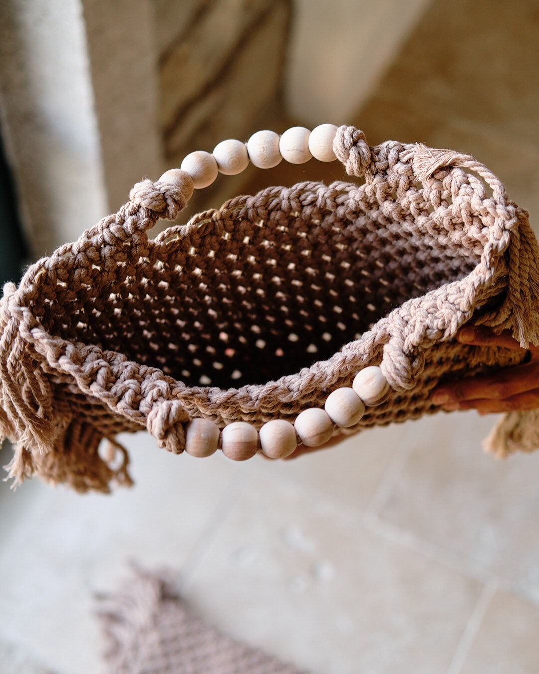 Macrame Brown Bag Macrame Fringe Bag Latte Color Beach - Etsy