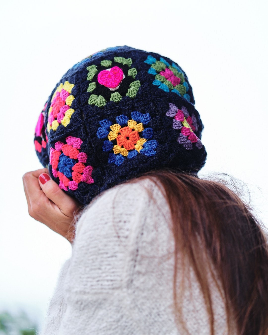 Colorful Balaclava, Colorful Hoodie, Granny Square Balaclava, Stylish ...