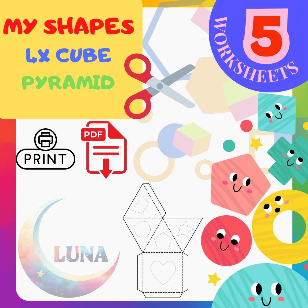 3D Shape Craft Activity | Printable Cut & Fold Cube Templates | Fun ...