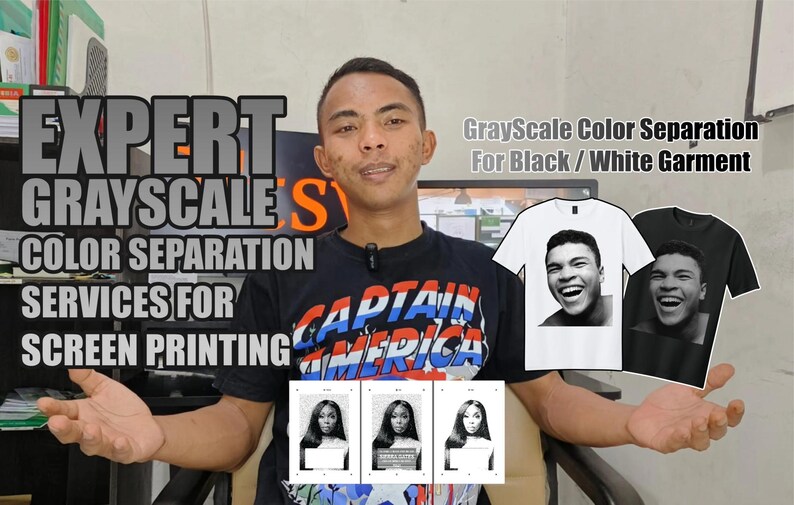 Grayscale Color Separation | Screen Print Ready | High-quality for ...