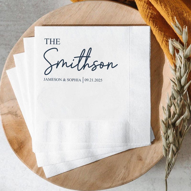 Wedding Last Name Napkins - Etsy
