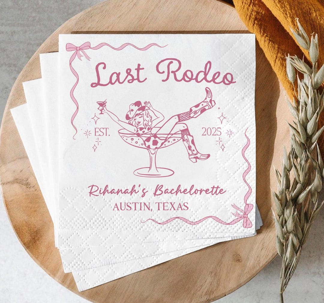 Personalized Last Rodeo Napkins: Custom Western Bachelorette Party ...