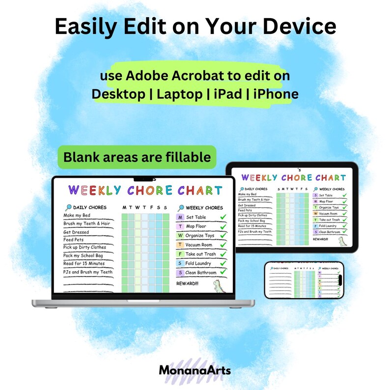 Printable Kid Chore Chart With Dinosaur | Kids Daily Weekly ...