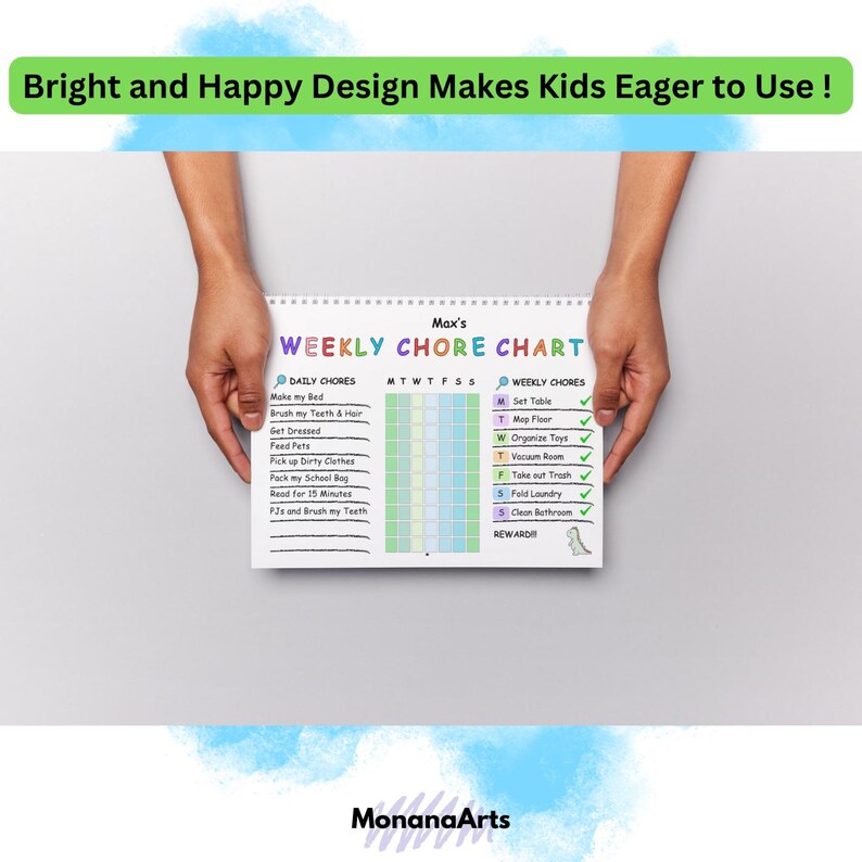 Printable Kid Chore Chart With Dinosaur | Kids Daily Weekly ...
