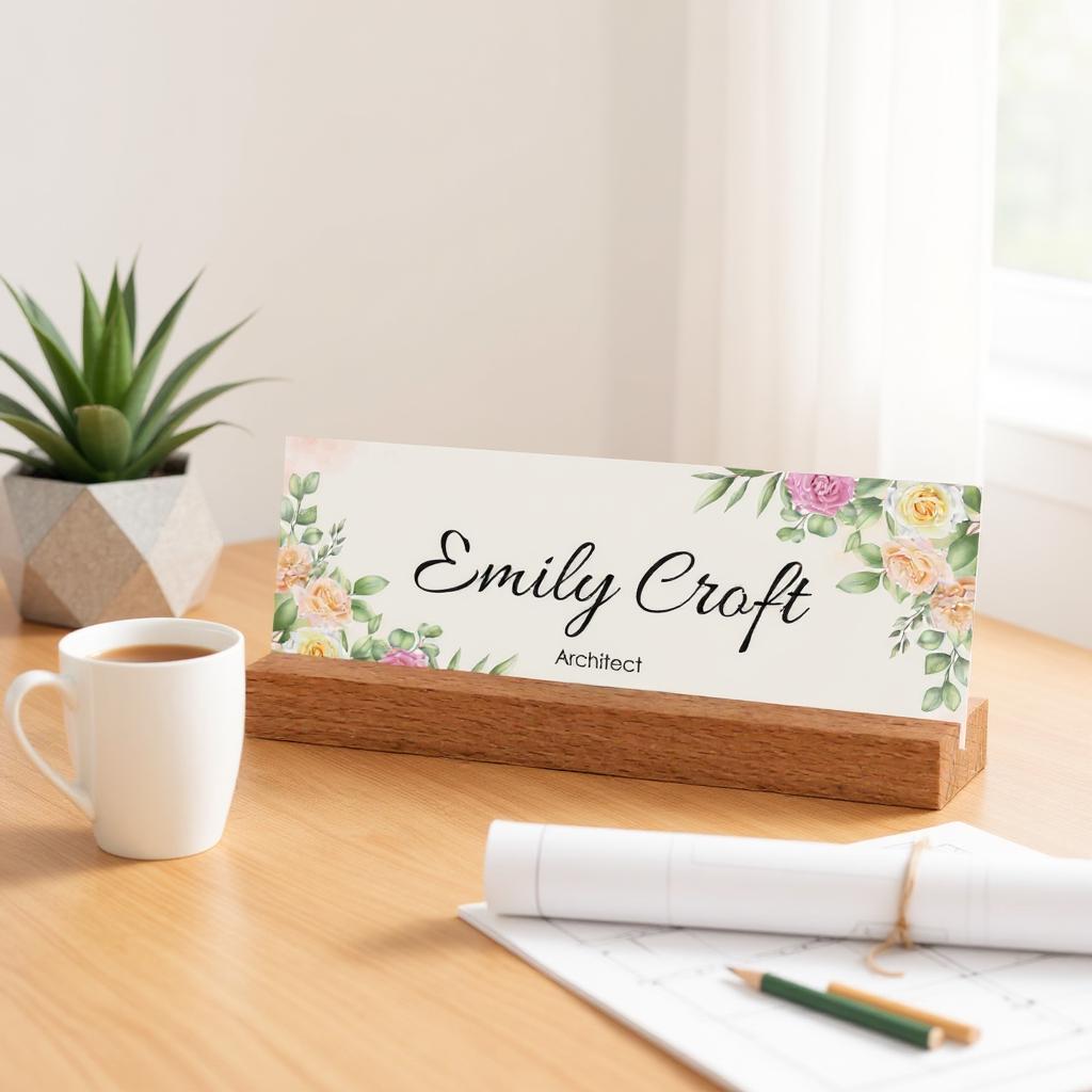Personalized Desk Name Plate – Custom Acrylic Office Sign, Engraved ...