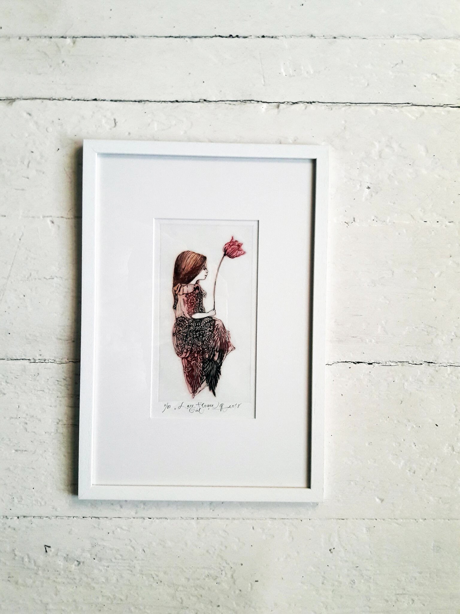 Etching Lace Flower Etching Lace Flower Art Printmaking Fine Art ...