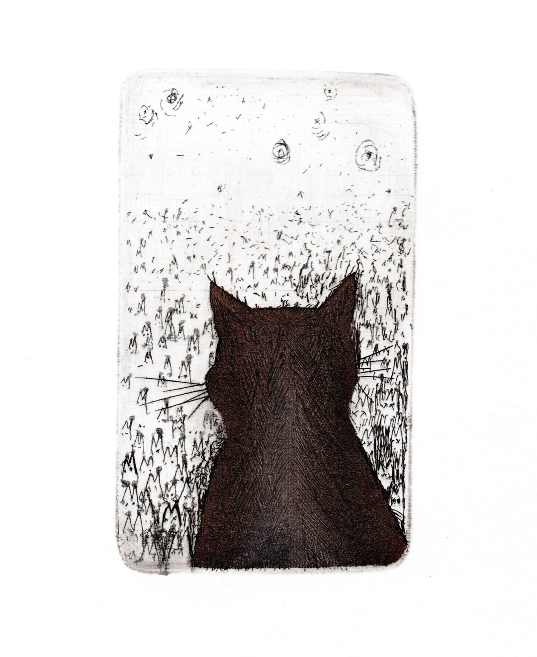 Original Etching and Aquatint 'personality' About the Cat That Feels ...