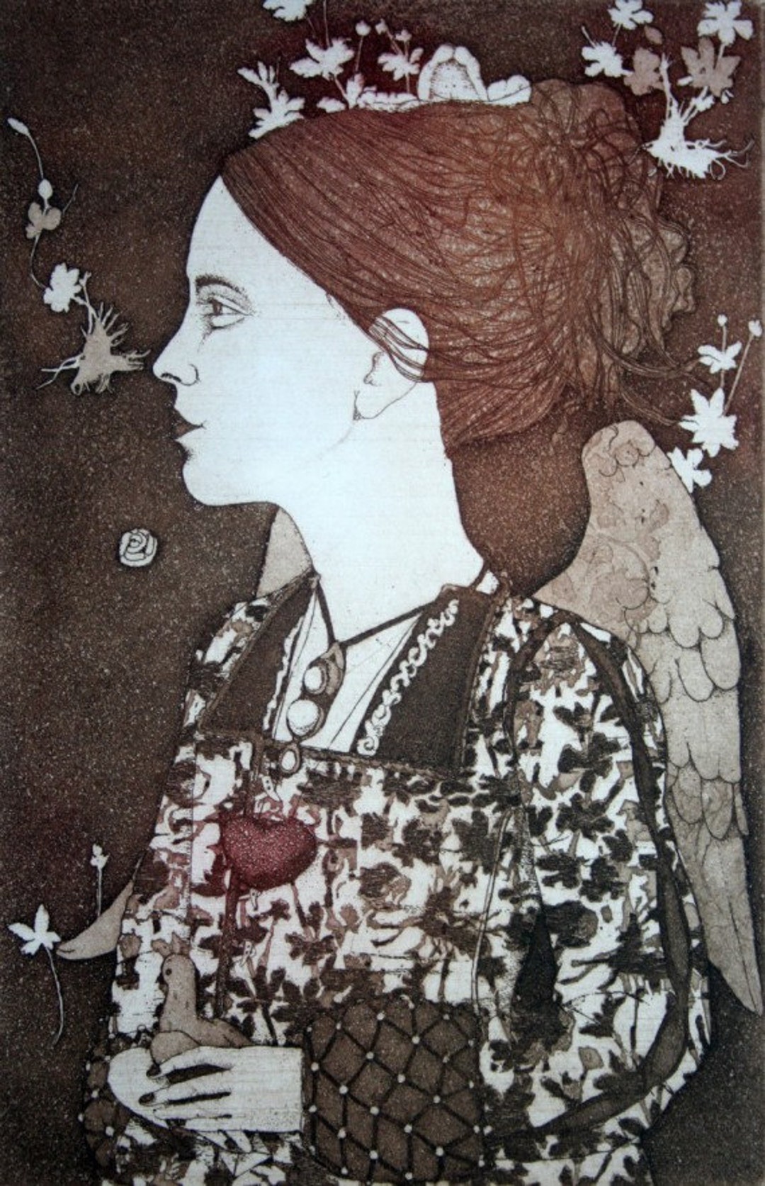 Etching - Angel Etching - Angel Art - Printmaking - Fine Art Etching ...