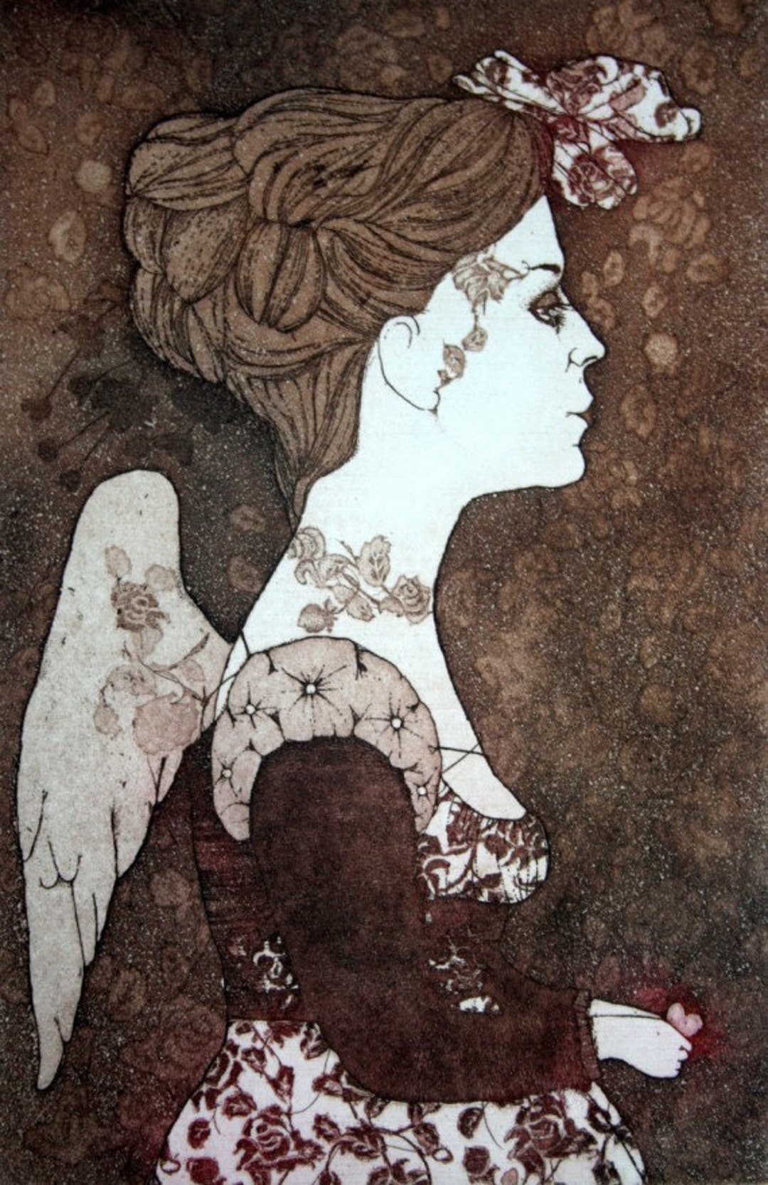Etching - Angel Etching - Angel Art - Printmaking - Fine Art Etching ...
