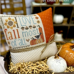 Counted Cross Stitch Pattern, I Love Fall Most of All, Autumn Decor ...