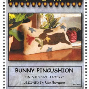 Wool Applique Pattern, Bunny Pincushion, Wool Applique, Spring Decor ...