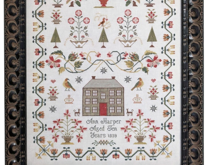 Counted Cross Stitch Pattern, Ann Harper 1839, Reproduction Sampler ...