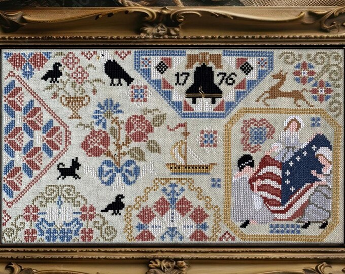 Counted Cross Stitch Pattern, Betsy Ross Quaker, Patriotic Decor ...