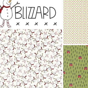 Quilt Fabric, Blizzard, Winter Fabric, Snowmen, Christmas Trees ...