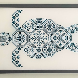 Counted Cross Stitch Pattern Quaker Turtle Beach Decor - Etsy
