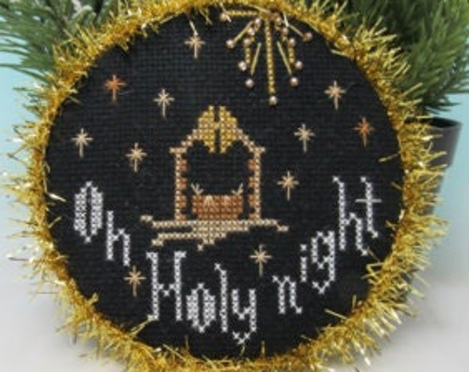 Counted Cross Stitch Pattern, Oh Holy Night, Christmas Ornament, Star ...