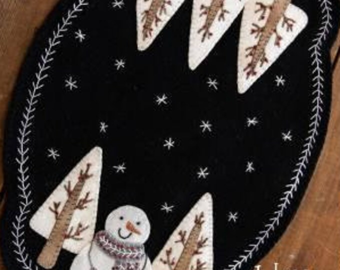 Wool Applique Pattern, I Love Snow, Table Mat, Wool Table Mat, Winter ...