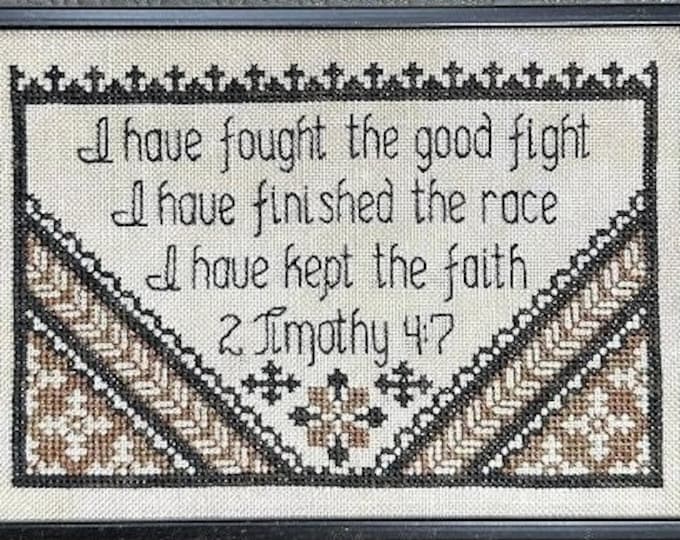 Counted Cross Stitch Pattern, the Good Fight, Inspirational Sampler ...