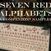 Counted Cross Stitch, Seven Red Alphabets, Alphabet Sampler ...
