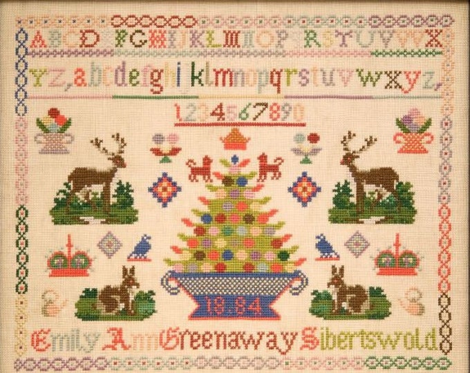 Counted Cross Stitch Pattern, Emily Ann Greenaway 1884, Reproduction ...