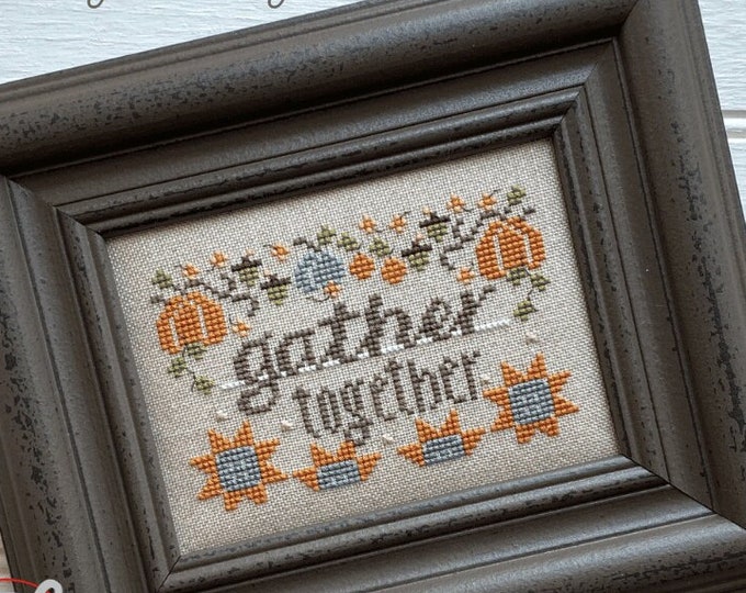 Cross Stitch Pattern, Gather Pumpkins, Seasonal Series, Fall Decor ...
