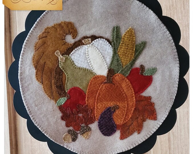 Wool Applique Pattern, A Round the Year, November, Wool Wallhanging ...