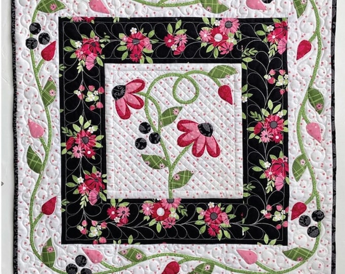 Quilt Pattern, Rosy Posy, Pieced Quilt, Appliqued Quilt, Wall Hanging ...