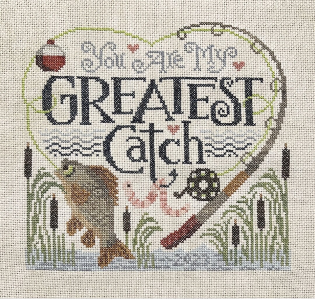 Counted Cross Stitch, Greatest Catch, Outdoor Decor, Fishing Decor ...