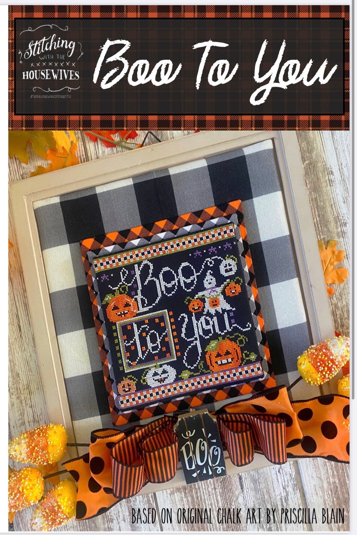Cross Stitch Pattern Boo to You Halloween Decor Pumpkins | Etsy
