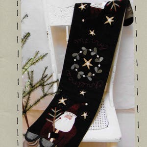 Wool Applique Pattern, Two Santas, Christmas Decor, Primitive Decor ...