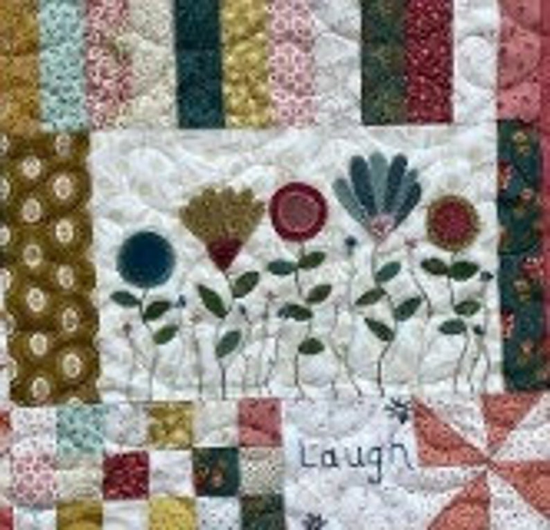Quilt Pattern, Flowerpots and Forget-me-nots BOM, Embroidery, Wool ...