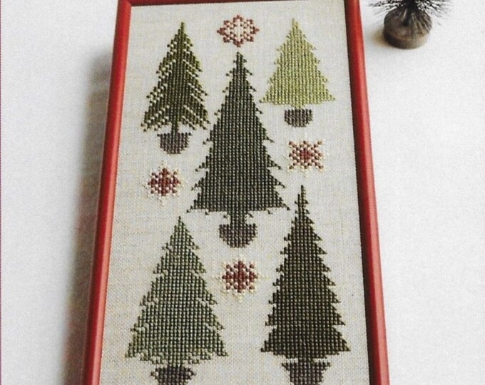 Counted Cross Stitch, Snowflakes Among the Pines, Winter Decor, Pine ...